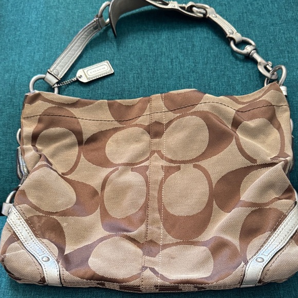 Coach | Bags | Y2k Coach Signature Brown And Tan Shoulder Bag | Poshmark